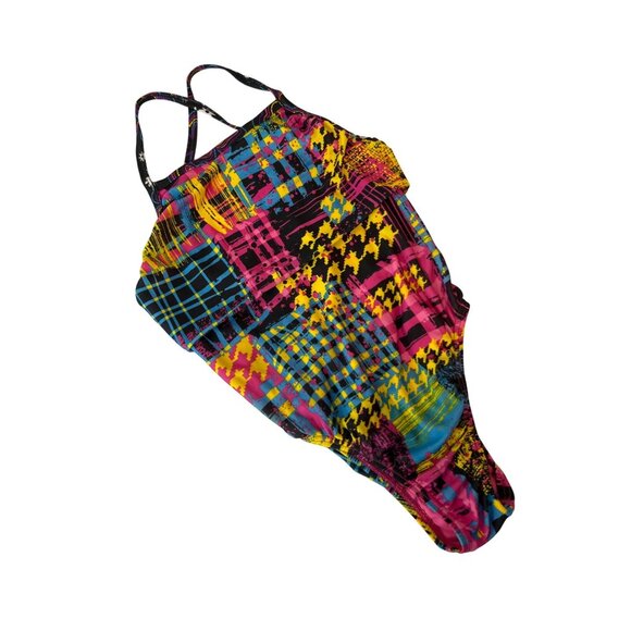 Speedo | Swim | Speedo Sz 28 Swimsuit Retro Pixels Colorful Criss Cross ...